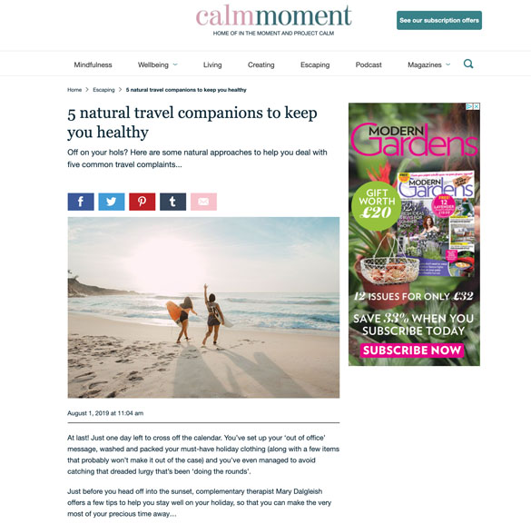 Five natural approaches to travel complaints – FHT Blog